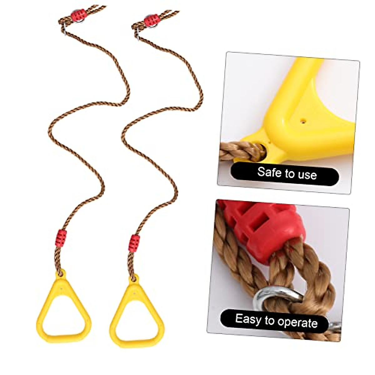 INOOMP 1pair Ring Swing Kids Exercise Equipment Kids Indoor Swing Outdoor Swing Tree Bar for Swing Set Home Gym Ring Children Swing Kids Exercise Rings Exercise Handle Grip Fitness Rings