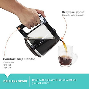 SendExtra 12-Cup Replacement Glass Carafe Pot Compatible with Ninja Coffee Brewer Maker Models CE251 CE201 CE201C CE200 CE200C Model# XGLSLID200