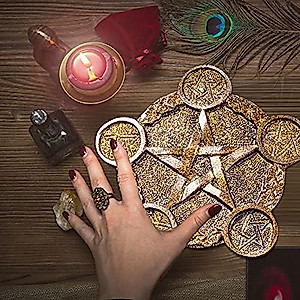 Activane NMSL Pentagram Candle Holder Silicone Mold, Handmade Altar DIY Mold Tea Wax Cup Candle Holder Mould for Divination and Blessing Ceremony Home Table Decor, White