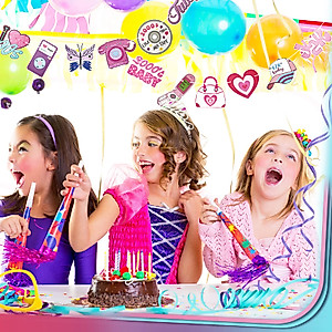 2 Sets Y2k Party Decorations Early 2000s Banner Y2k Theme Banner I Love 00's Hanging Banner 2000s Pink Throwback Party Decor for Girls Kids Female Birthday Party Favor Supplies, 12 Pieces