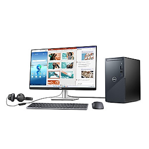 Dell Inspiron 3910 Desktop Computer Tower - 12th Gen Core i5-12400, 16GB DDR4 RAM, 256GB SSD + 1TB HDD, Intel UHD Graphics 730, WiFi 6, HDMI, Bluetooth, USB-C, Windows 11 Home - Blue (Renewed)