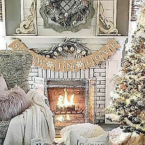 7-gost Burlap Snow in Love Banner Winter Wedding Shower Bridal Shower Garland Decoration
