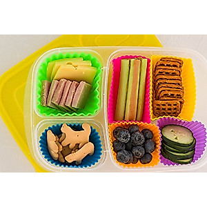 Silicone Baking Cups Bento Variety Bundle, Set of 18 Reusable Silicone Cupcake Liners for Baking, Lunch Box Dividers, Nonstick Silicone Muffin Cups, Silicone Cupcake Molds for Baking and Bento Box