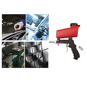 VeYocilk Sand Blaster Gun Kit: Gravity Feed Sandblasting Spray Tool for Air Compressor Red