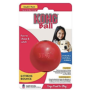 KONG - Ball with Hole - Durable Rubber, Fetch Toy - for Small Dogs