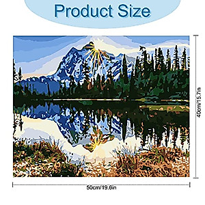 Qoosea 4 Pack Paint by Numbers for Adults Landscape DIY Art Craft for Beginner Acrylic Painting On Canvas by Number for Home Wall Decor 12X16inch