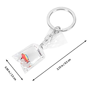 Generic Fish Charm Keychain Fish Water Bag Charms Tropical Fish Key Ring Bag Pendant Decors Orange 5.20X2.70X0.20cm 25G7A31H103GPEMH