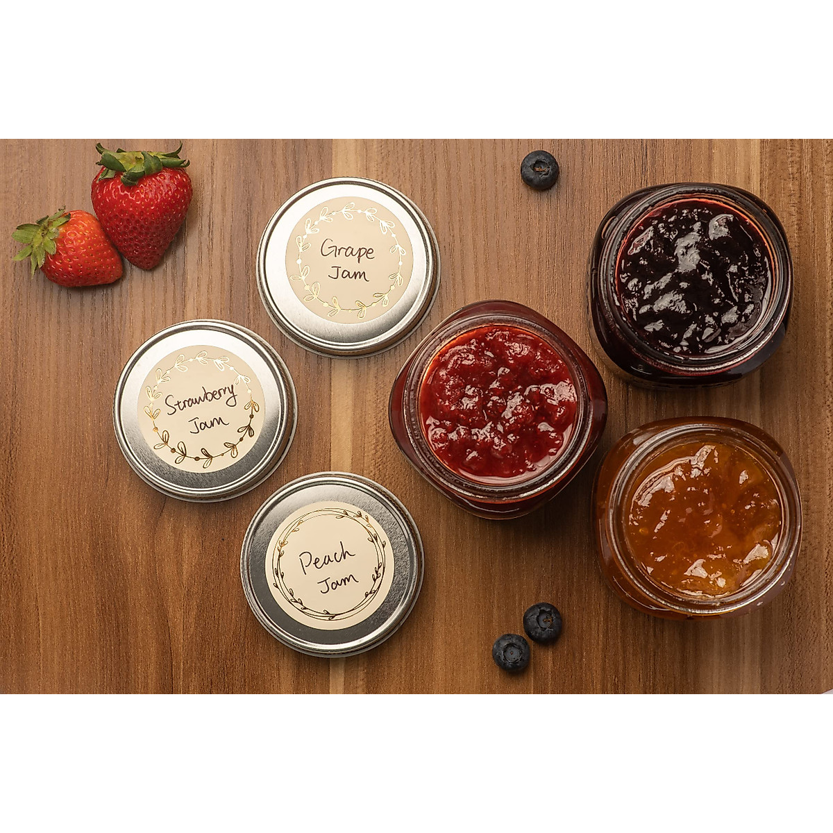 MONEST Waterproof & Oil Resistant Label Stickers for Jars and Lids |Pantry Labels | Mason Jar Labels | Sticker Labels | Canning Labels | Spice Labels | Bottle Labels | Mason Jar Labels (Golden Flower)