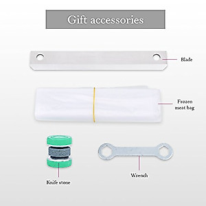 Manual Frozen Meat Slicer Stainless Steel Cutter Machine for Home Kitchen Use Commercial Beef Mutton Roll Cutting Slicers for Hot Pot Lover (Metal Silver)