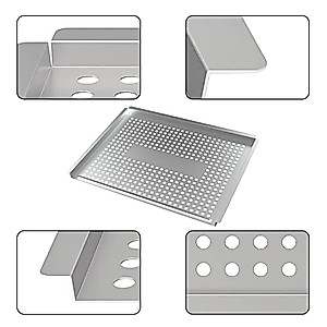 soldbbq Grill Baskets, Stainless Steel Grill Vegetable Basket, Grill Topper Tray Replaces Part for Traeger, Pit boss, Cooking Tray for Vegetable, Fruit and Other Small Food, 16" x 11.5"