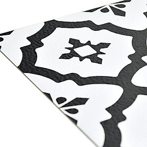 FloorPops FP2480 Comet Peel & Stick Floor Tiles, Black