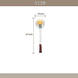 FYUEROPA Ceramic Soup Spoons Set Asian Spoons Chinese Japanese Tablespoon for Ramen Pho Wonton Dumplings Miso - Set of 4