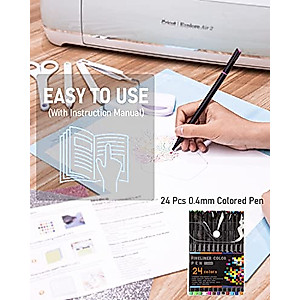 Nicpro 100 PCS Accessories Bundle for Cricut Machine Maker Cricut Tool kit with (12x12") 10 Heat Transfer Vinyl, 32 Adhesive Vinyl Sheets, Weeding Tools, 2 Cutting Mats, 24 Colored Pen for Beginner