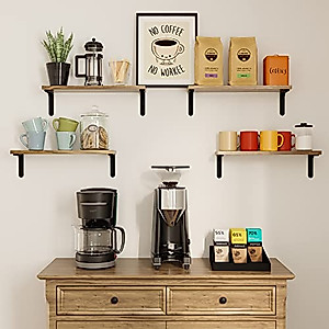 You Have Space Cappado Floating Shelves for Bathroom Decor, 17”x 4.5" Bookshelf, Storage Shelves for Living Room, Kitchen, Bedroom, Laundry, Burnt, Set of 4