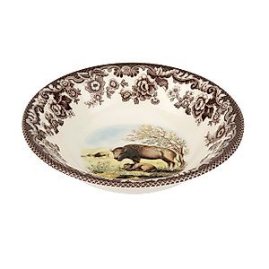 Spode Woodland Ascot Cereal Bowl, Bison, 8” | Perfect for Oatmeal, Salads, and Desserts | Made in England from Fine Earthenware | Microwave and Dishwasher Safe