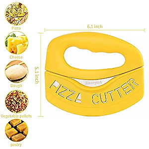 Suanyok Premium Pizza Cutter Food Chopper-Super Sharp Blade Stainless Steel Pizza Cutter Rocker Slicer with Protective Sheath Multi Function Pizza Knife Kitchen Tools,Dishwasher Safe