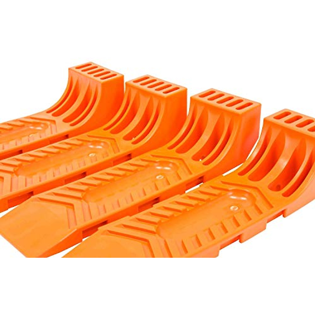 Mytee Products Interlocking Tire Skates for Tow Truck Wrecker Rollback Carrier Safety Orange (4pc Set)