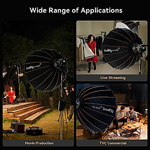 SMALLRIG Parabolic Softbox Quick Release, Parabolic Softbox, Compatible with SmallRig RC 120D/RC 120B/RC 220D/RC220B and Other Bowens Mount Light (47.2inch/120cm) 4140