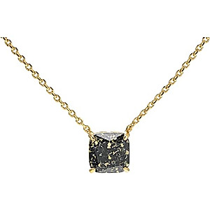 kate spade new york Pendants Mini Small Square Pendant Necklace Black Glitter One Size