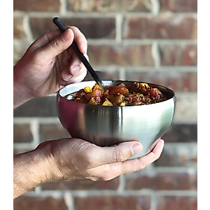 Stainless Steel Double-wall Vacuum Insulated Bowl, 24 oz, Perfect bowls for serving ice cream, hot soup, or queso (1 Pack, Black)