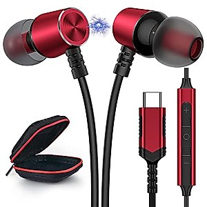 TITACUTE USB C Headphone, Type C Earphone Magnetic Wired Earbud for Samsung A53 A54 S22 S23 S21 S20 Galaxy Z Flip 5 Fold 4 Google Pixel 7 6 6a 7a Noise Canceling Stereo in-Ear Headset with Microphone