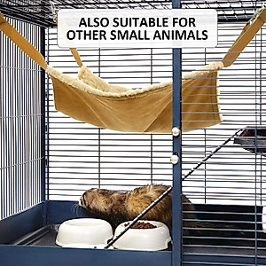 Boao 4 Pcs Guinea Pig Hammock Rat Hammock for Cage Small Animals Hanging Hammock Pet Cage Accessories for Chinchilla Parrot Sugar Glider Ferret(Leopard, Zebra, Black and White Dots, Camel)