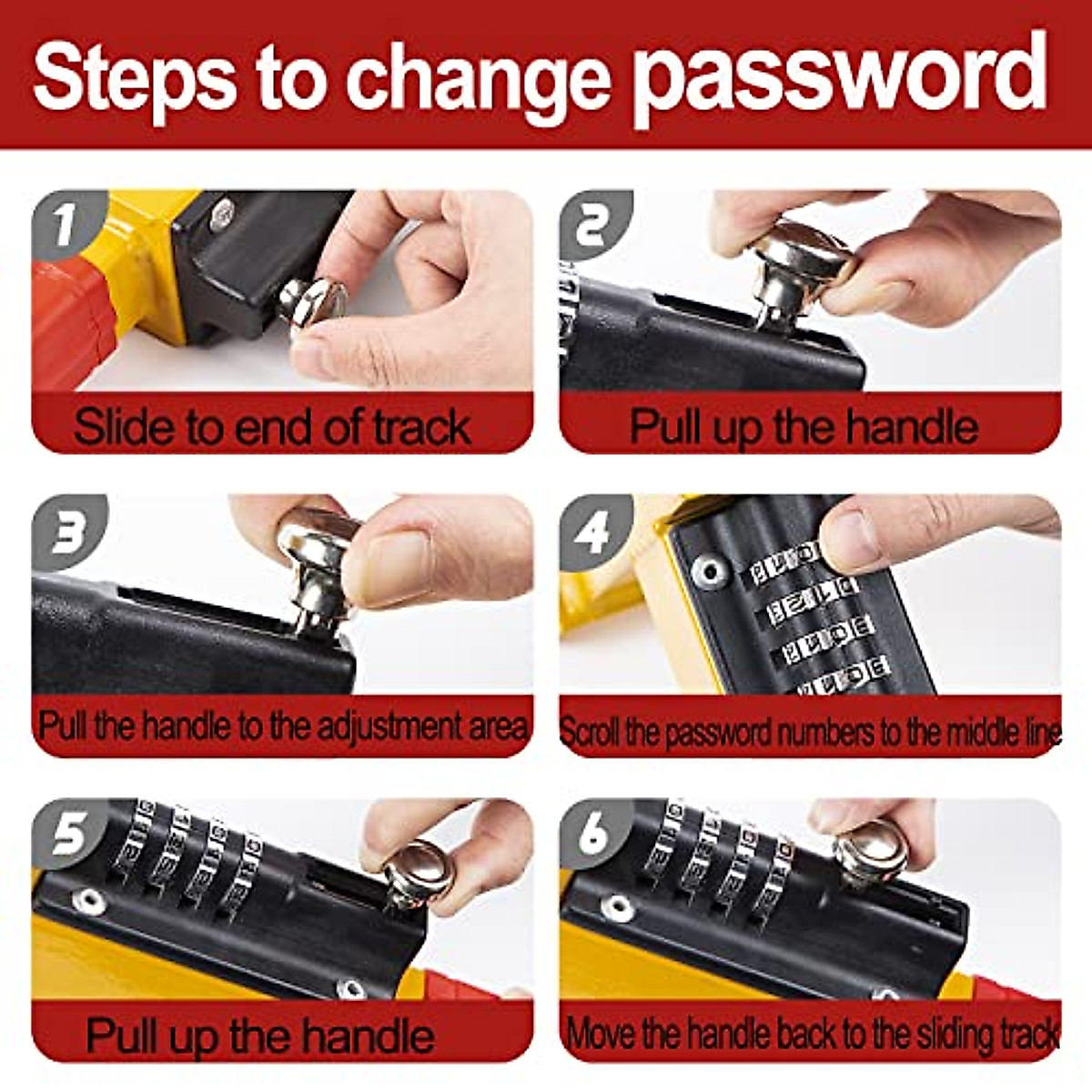 Universal Wheel Clamp Lock Enlarge 9 Holes Wheel Boot Lock Max 10.75" Tire WidthSecurity Tires Anti Theft Lock Keyless Password Code Lock for Vehicle Car Truck SUV Boat Motorcycle Golf Cart Orange