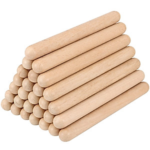 SINJEUN 16 Pair (32 Pack) Wooden Rhythm Sticks, 8 Inch Classical Wood Claves Musical Percussion Instrument, Natural Hardwood Music Lummi Sticks for Student, Musicians