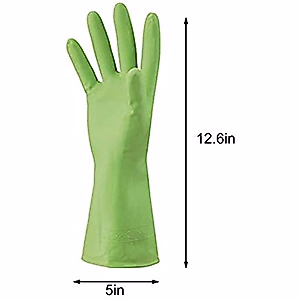 URBANSEASONS Dishwashing Rubber Gloves for Cleaning – 4 Pairs Household Gloves Including Blue, Pink, Green and Red, Non Latex and Fit Your Hands Well, Great Kitchen Tools