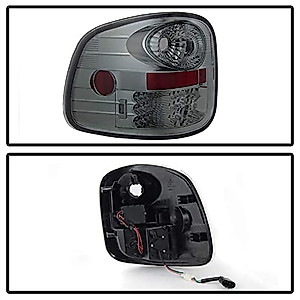 ACANII - For 1997-2003 Ford F150 Pickup Flareside Smoked Lens LED Tail Lights Brake Lamps Replacement Driver & Passenger