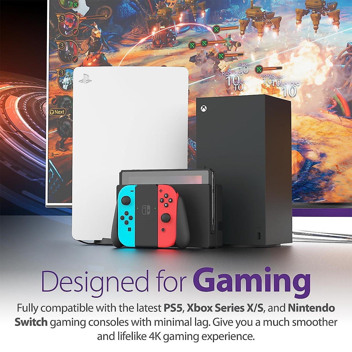 Fosmon HDMI 2.0 Cable 4K@60Hz 10ft, Premium Certified in-Wall CL3 Rated, 18Gbps Super High Speed, HDR, HDCP 2.2/1.4, 3D, ARC, 30AWG Cotton Braided Compatible with UHD TV, Monitor, Console