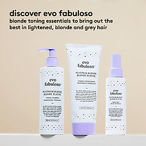 EVO Fabuloso - Platinum Blonde Toning Shampoo - Refreshes and revives colored hair - Purple Shampoo to Extended Life of Color - Treated Blonde Hair - 250ml / 8.4oz