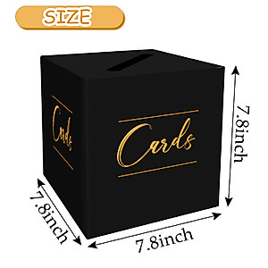 HEIPINIUYE Black Card Box Wedding Envelope Box Gift Card Box Holder Card Box for Wedding Birthday Baby Shower Party Raffle Box