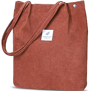 WantGor Large Corduroy Totes Bag Women's Casual Purses Work Handbags Big Capacity Shopping Bag