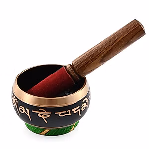 SHOP LC DELIVERING JOY Handmade Tibetan Singing Bowl Buddhist Mantra Sound Bowl Set Meditation Yoga Stress Relief Valentines Day Gifts