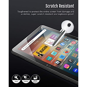 MoKo Screen Protector Fits Amazon Fire HD 8 & 8 Plus Tablet (12th Generation/10th Generation, 2024/2022/2020 Release) 8", Anti-Scratch 9H Hardness HD Clear Tempered Glass Screen Film - Clear