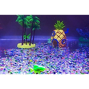 Ebliiny 500Pcs Glow Stone Glowing in The Dark Pebbles Outdoor Decor Fish Tank Gravel Rocks Decoration (Pink in Daytime, Purple in The Dark)