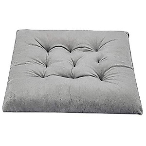 WONDER MIRACLE 4 Pack Seat Cushion/Chair Cushion Pads for Dining Chairs, Office Chair, Car, Floor, Outdoor, Patio，Machine Wash & Dryer Friendly (Flannel 16"×16", Grey)