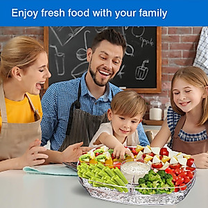 INNOVATIVE LIFE High-end Veggie Fruit Tray with Lid, Ice Chilled Vegetable Serving Platter with Ice Tray on Bottom, Perfect for Entertaining, Parties and Buffet, Clear