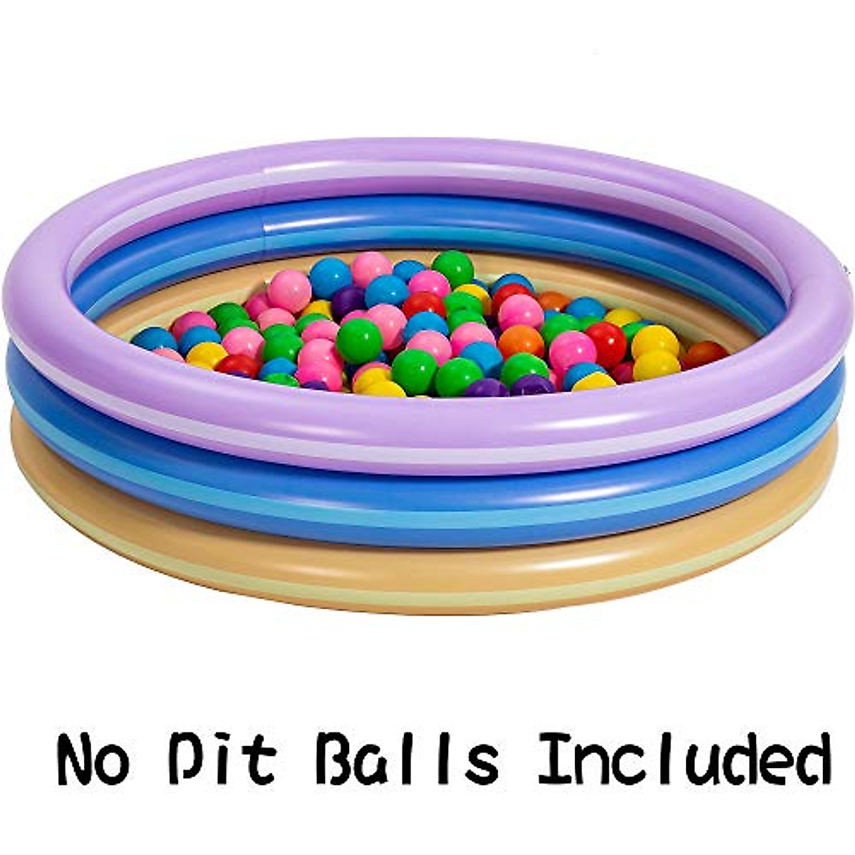 2 Pack 45'' Multicolor Pattern Inflatable Baby Swimming Pool Set, Toddler Water Pool Pit Ball Pool Blow up Kiddie Pool for Summer Fun Garden Backyard Outdoor (45’’ 10’’)