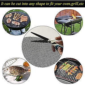 LOOCH BBQ Mesh Grill Mat Set of 5 - Heavy Duty Nonstick Mesh Grilling Mats & Barbecue Accessories - Reusable and Easy to Clean - Works on Gas, Charcoal, Electric Grill and More - 15.75 x 13 Inch