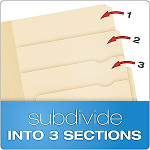 Pendaflex Divide It Up File Folders, Letter Size, Manila, 24/Pack (10770)