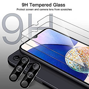 JETech Screen Protector for Samsung Galaxy A14 4G / 5G 6.6-Inch with Camera Lens Protector, Tempered Glass Film, HD Clear, 2-Pack Each