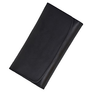 HUFFAM Genuine Leather Wallets for Women 2024 RFID Blocking Ladies Large Trifold Slim Clutch Black Wallet for Women - 13 Card Slots, 4 Cash Slots - Fits iPhone 14