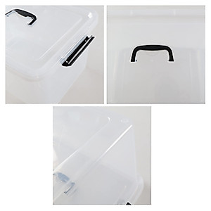 Tstorage 20-Quart Plastic Bins with Lid, Clear Plastic Boxes with Handles, 4-Pack