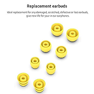 8PCS Replacement Ear Tips Earbuds Eartips Eargels Earpads Silicone Buds Compatible with Beats by dr dre Powerbeats Pro Wireless Earphones (Yellow)
