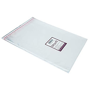 Wowfit 100 Count 12x16 inches Clear Cellophane Plastic Bags, Resealable Self-Sealing Cello Bags Great for Packaging Clothing, Shirts, Decorative Wrappers, Party Favors, Artwork and More