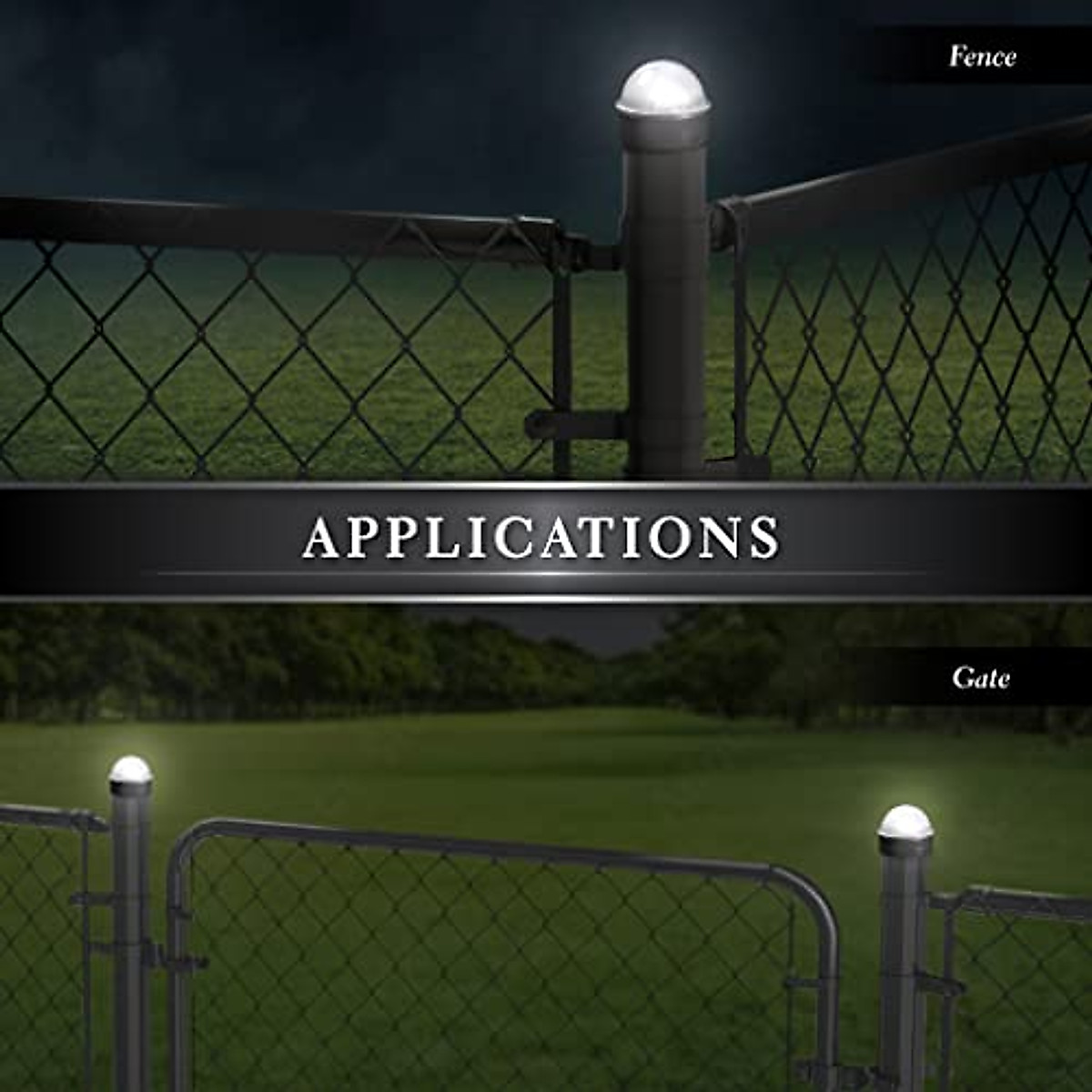 Classy Caps CH2233S Solar Post Cap for Chain Link Fence Post, Silver