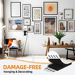 Summerbrite Picture Hanging Strips Heavy Duty, Damage Free Hanging Picture Hangers, Picture Hanging Kit, Hanging Hooks Without Nails, Wall Strips Sticky Adhesive Tape for Christmas (56 Strips)