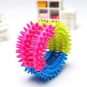 Shuohu Dog's Thorn Ring Chew Toy Rubber Spiny Multicolor Circle Non-Toxic Dental Healthy Training Toys